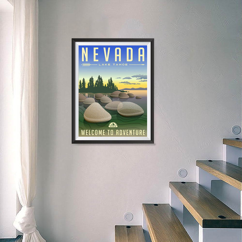 NEVADA Retro Travel Poster - EzPosterPrints.com