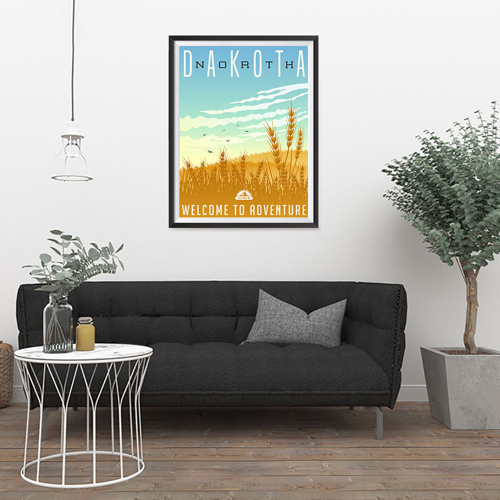 NORTH DAKOTA Retro Travel Poster - EzPosterPrints.com