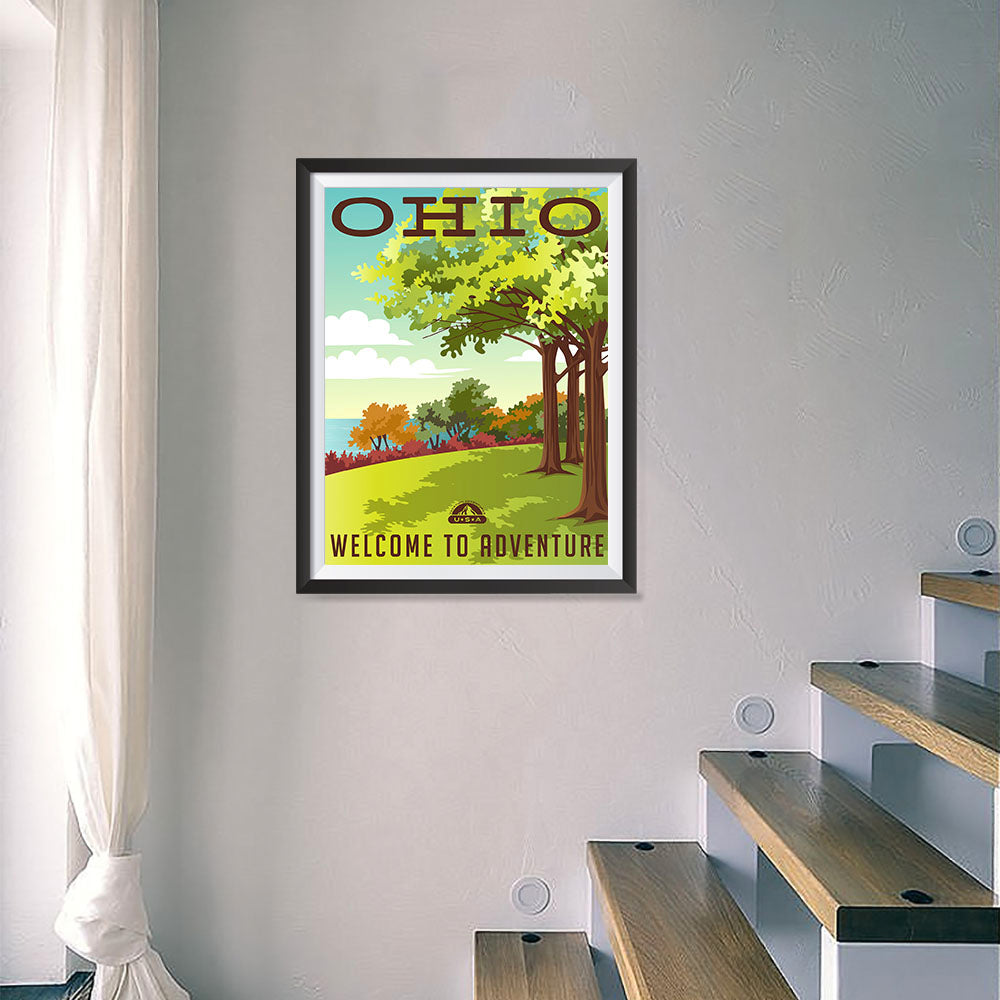 OHIO Retro Travel Poster - EzPosterPrints.com
