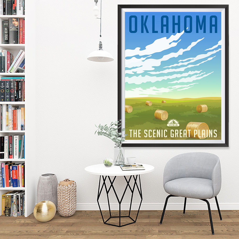 OKLAHOMA Retro Travel Poster - EzPosterPrints.com