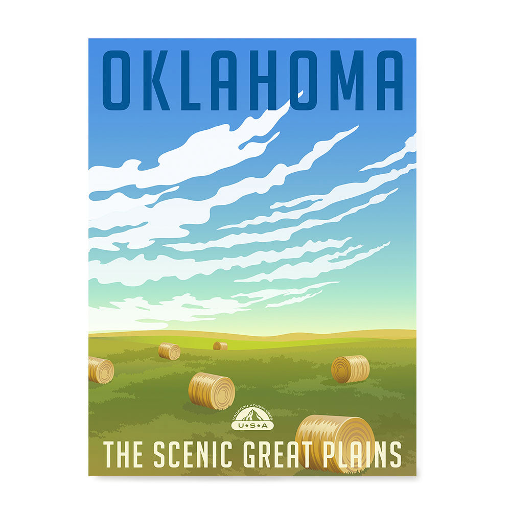 OKLAHOMA Retro Travel Poster - EzPosterPrints.com