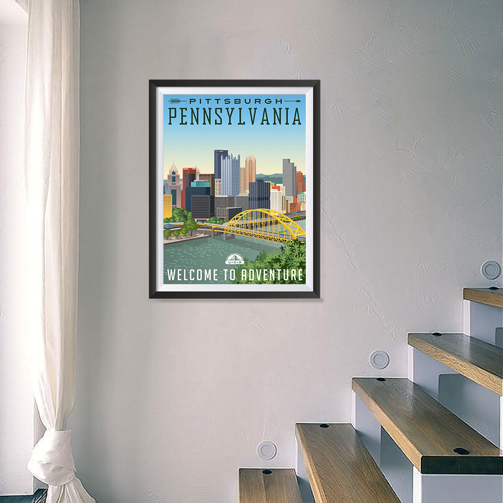 PENNSYLVANIA Retro Travel Poster - EzPosterPrints.com