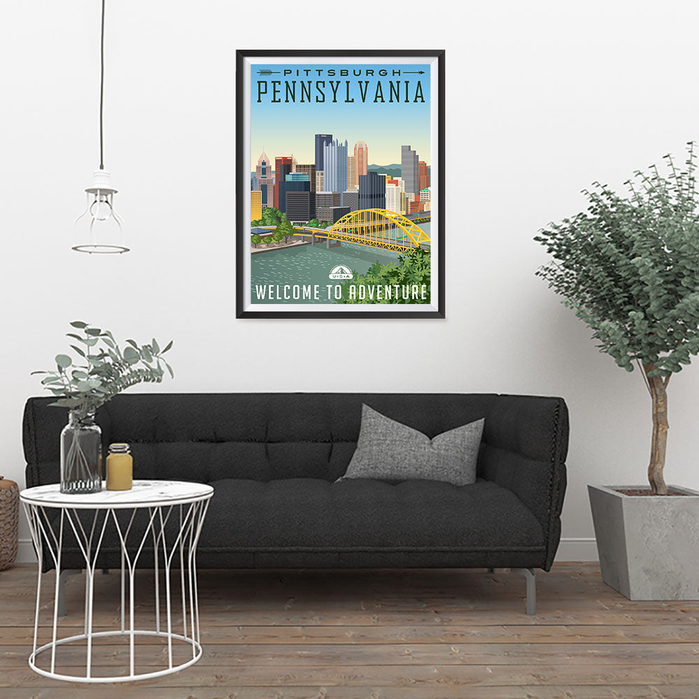 PENNSYLVANIA Retro Travel Poster - EzPosterPrints.com