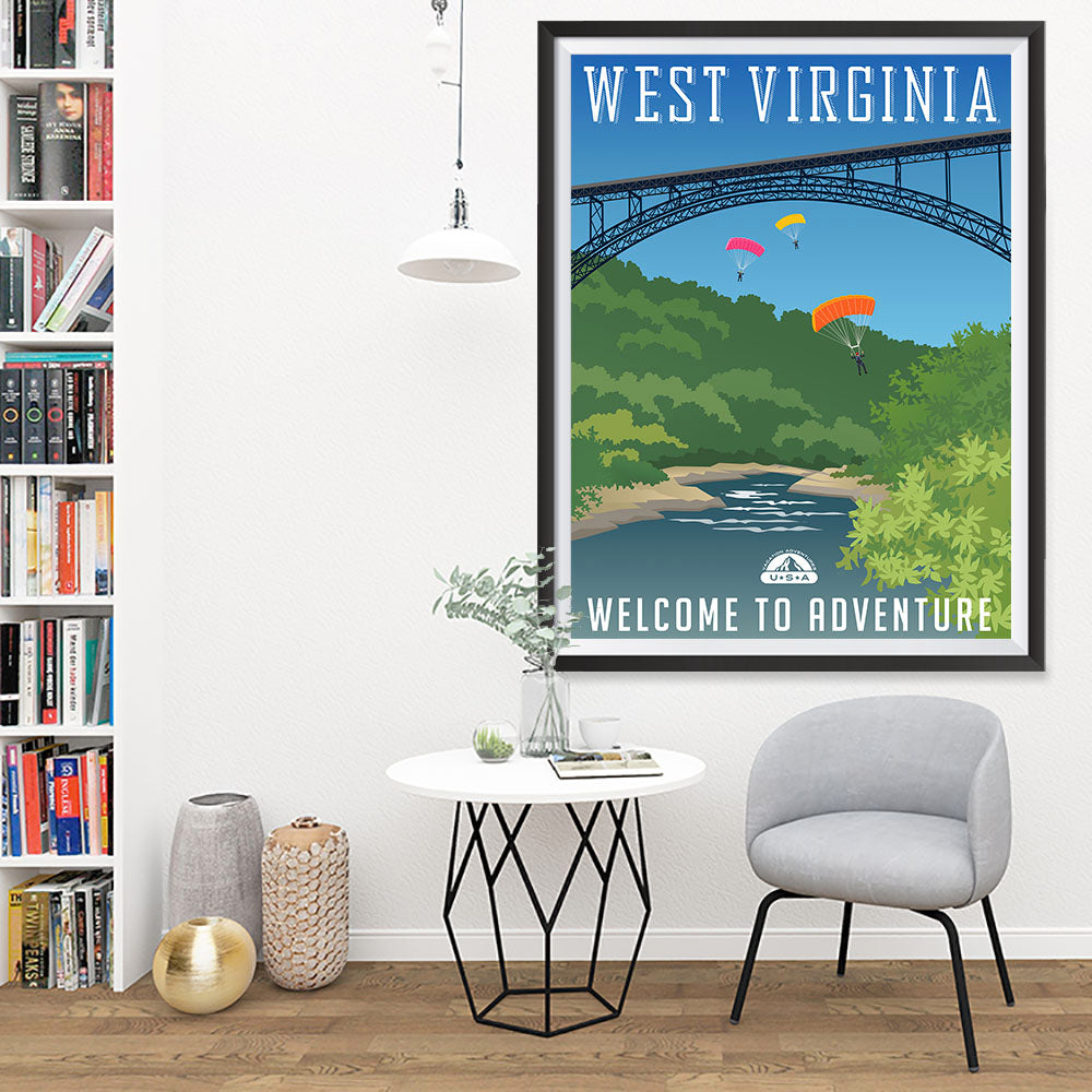 WEST VIRGINIA Retro Travel Poster - EzPosterPrints.com