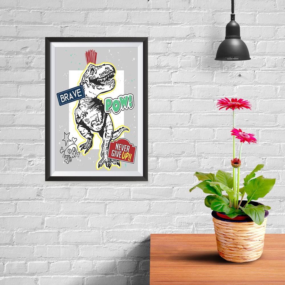 The Brave Racer T-Rex, Dinosaurs Jurassic Games | EzPosterPrints.com