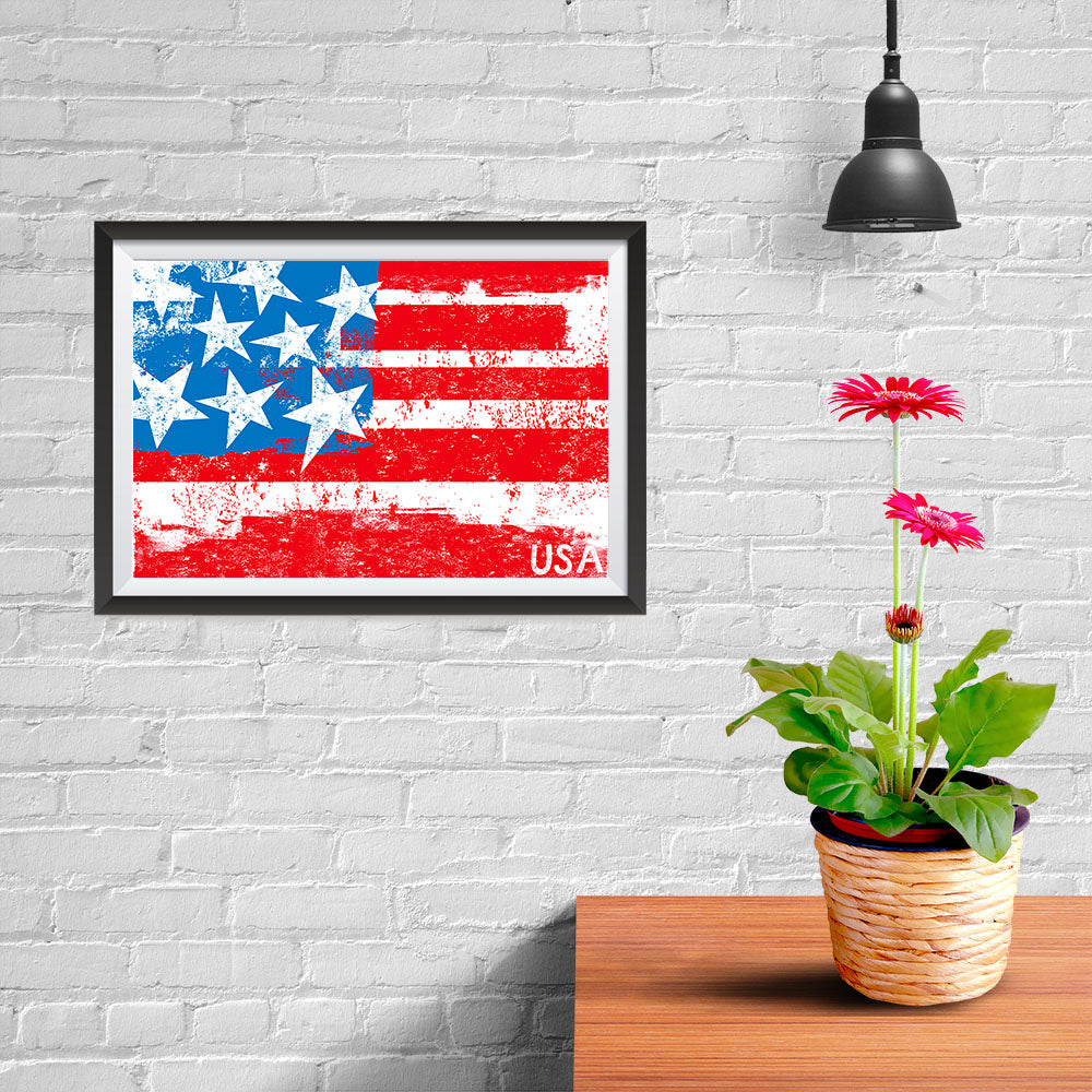 Retro USA Flag Poster Poster – EzPosterPrints