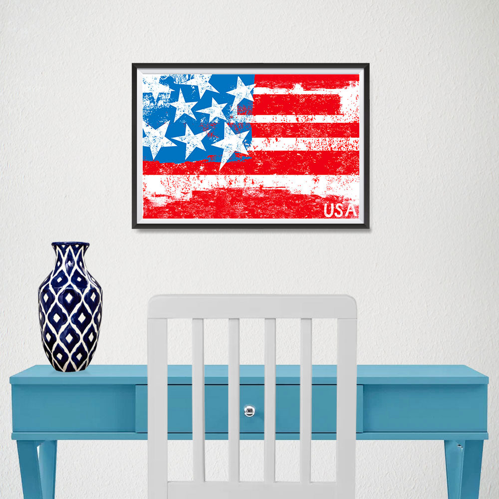 Retro USA Flag Poster Poster – EzPosterPrints