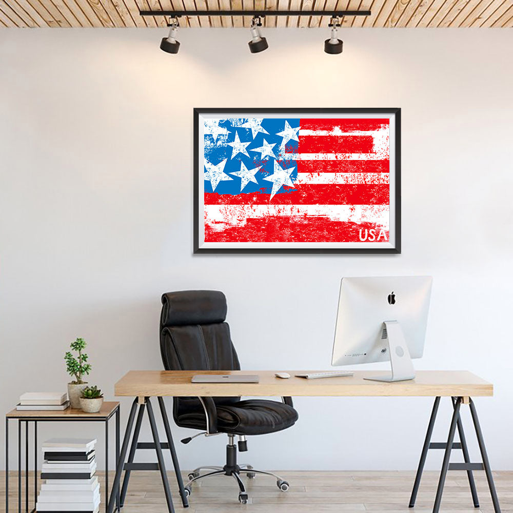 Retro USA Flag Poster Poster – EzPosterPrints
