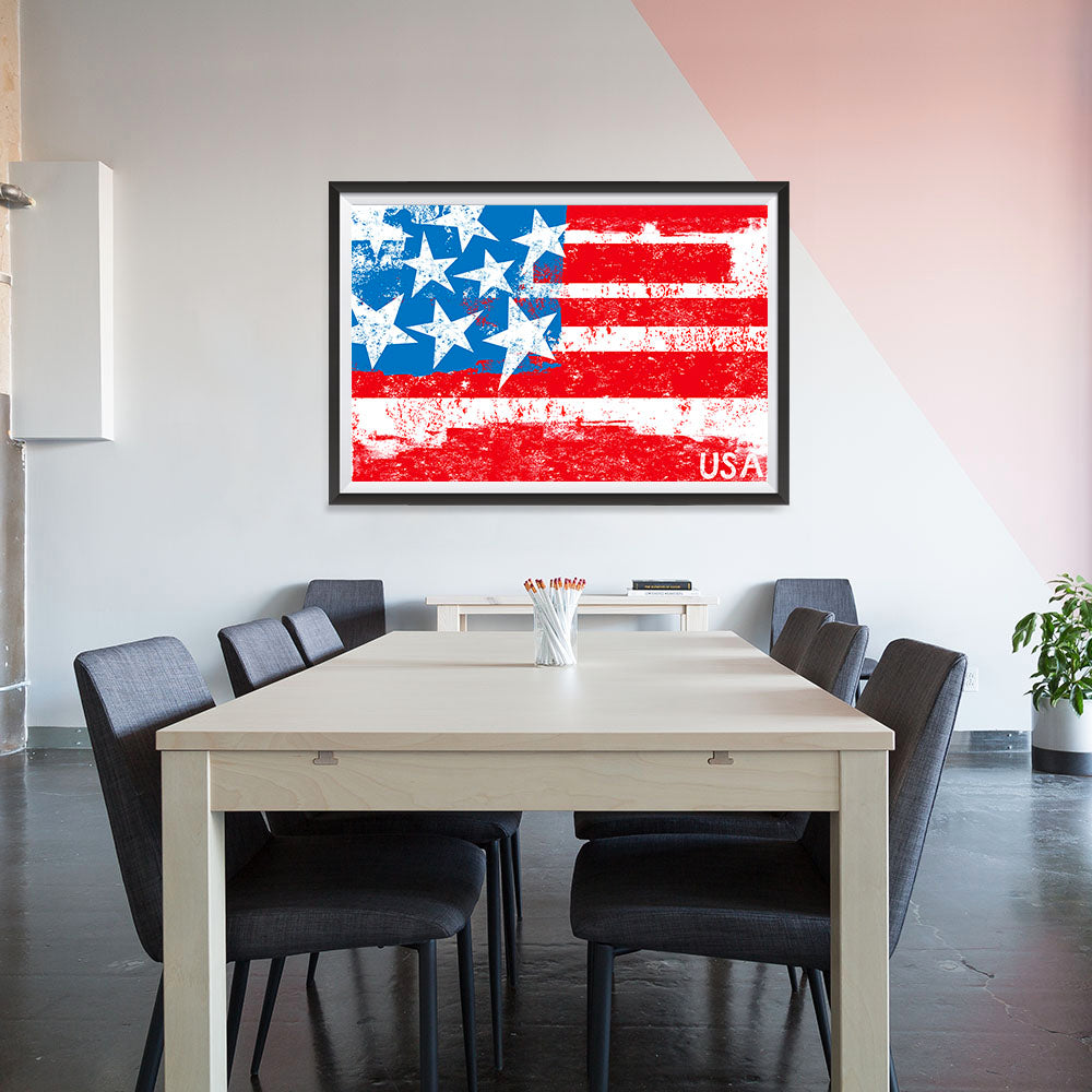 Retro USA Flag Poster Poster – EzPosterPrints