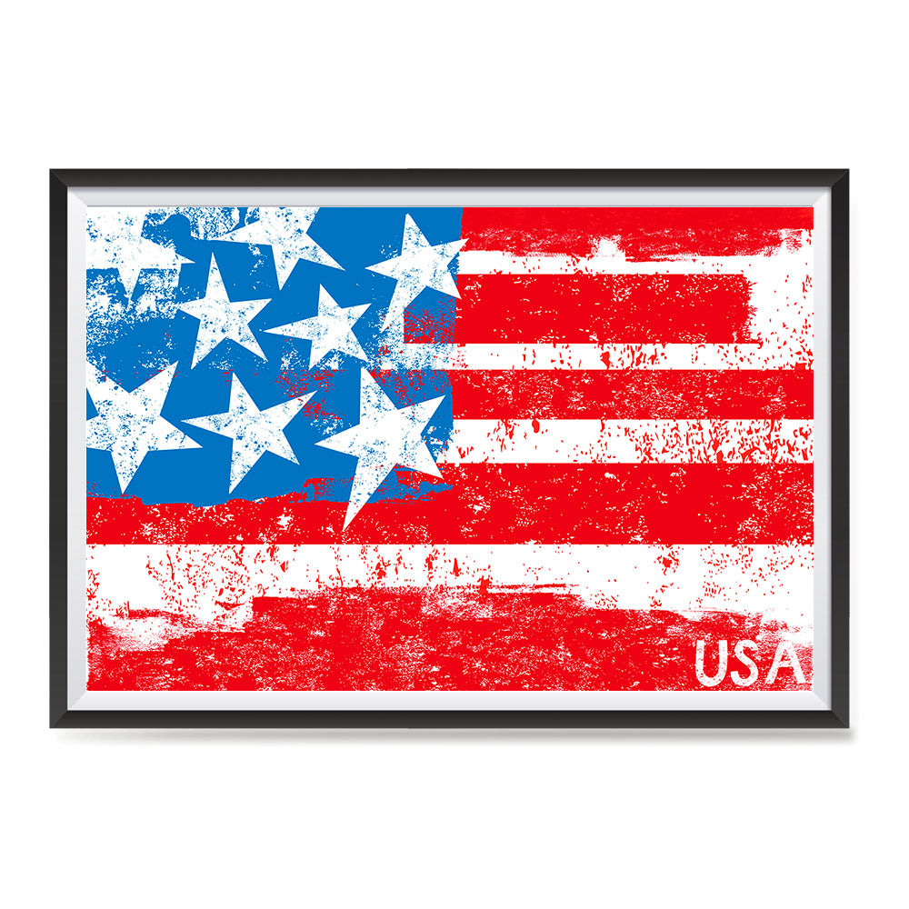 Retro USA Flag Poster Poster – EzPosterPrints