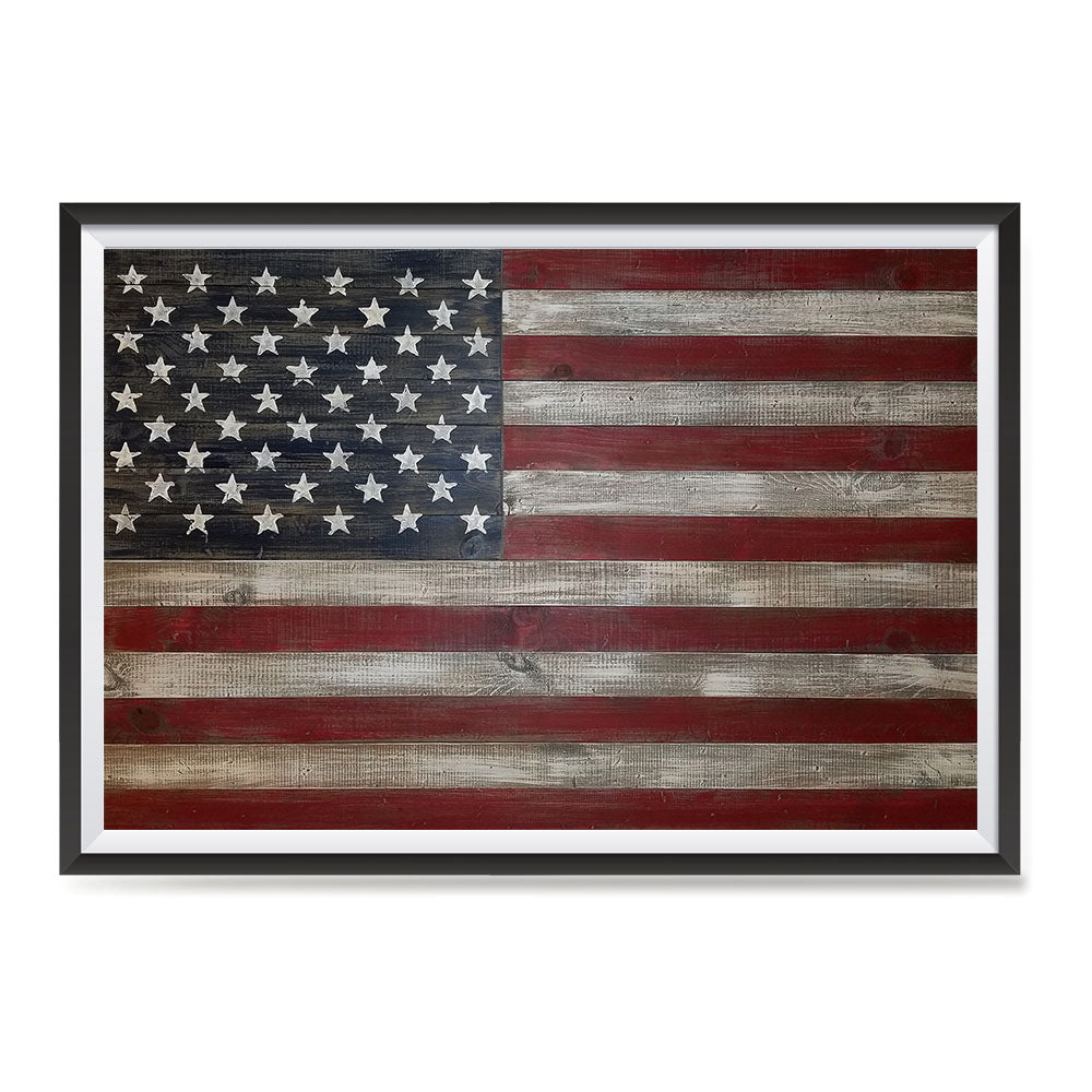 Rustic USA Flag Poster Poster – EzPosterPrints