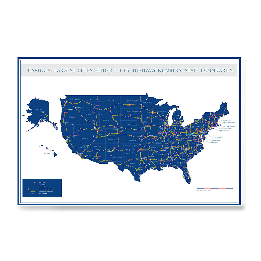 United States Road Map at a Glance Poster – EzPosterPrints