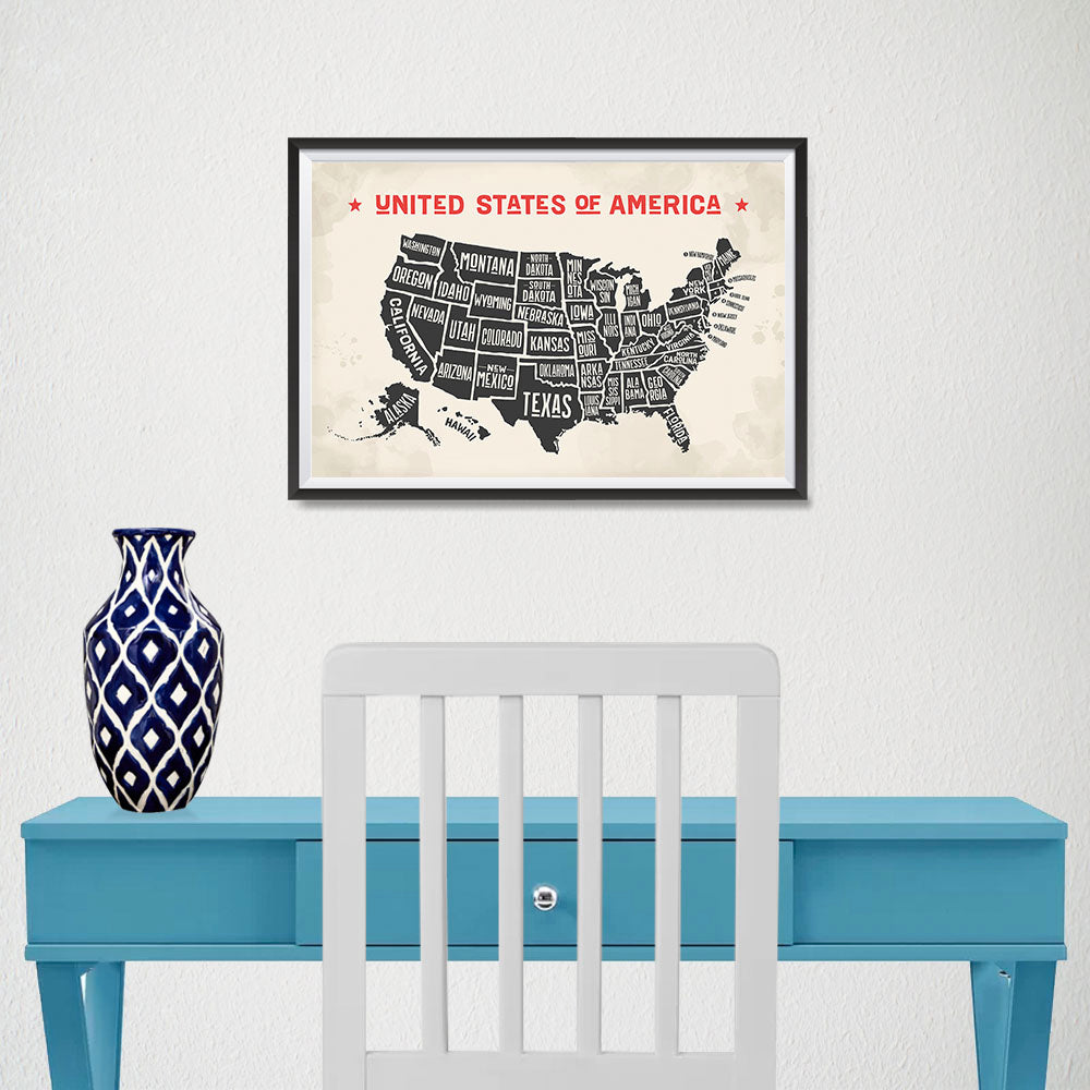 Simple With The Title Of United States Map