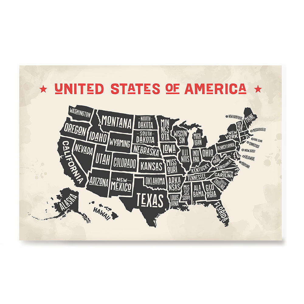 Simple With The Title Of United States Map