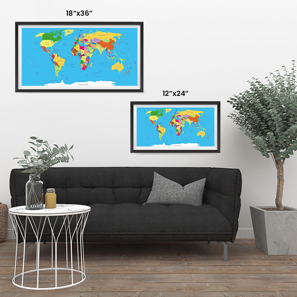 Classic World Map - Robinson projection, World Maps – EzPosterPrints