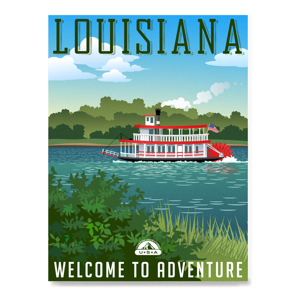 LOUISIANA, Retro Travel Poster Series – EzPosterPrints